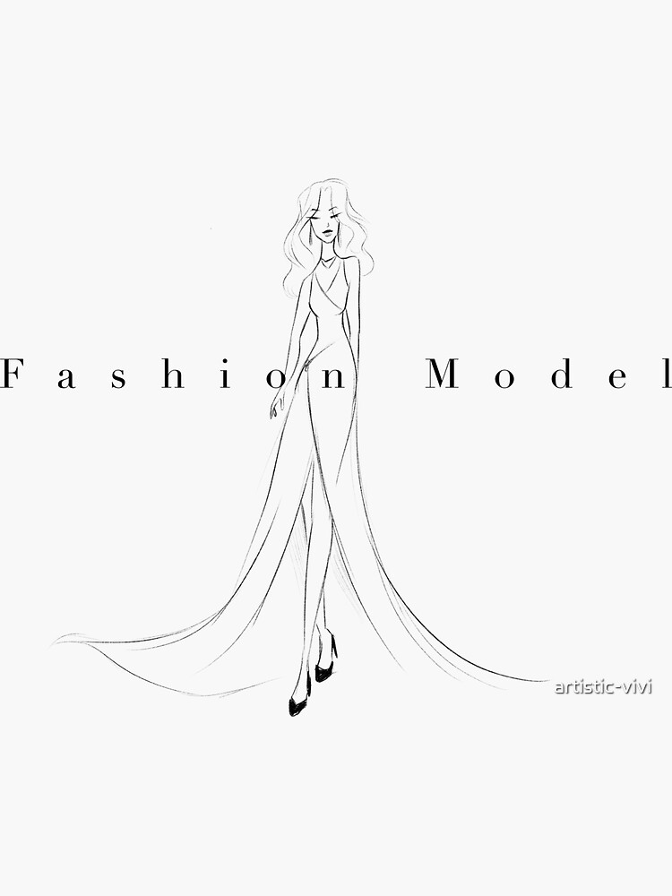 "Fashion Model" Sticker by artistic-vivi | Redbubble