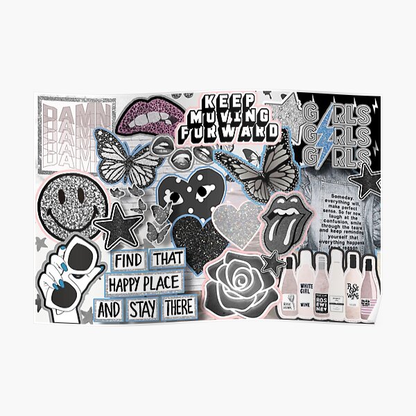 "Faded College Girl Vibes Collage" Poster for Sale by emilyzizz | Redbubble