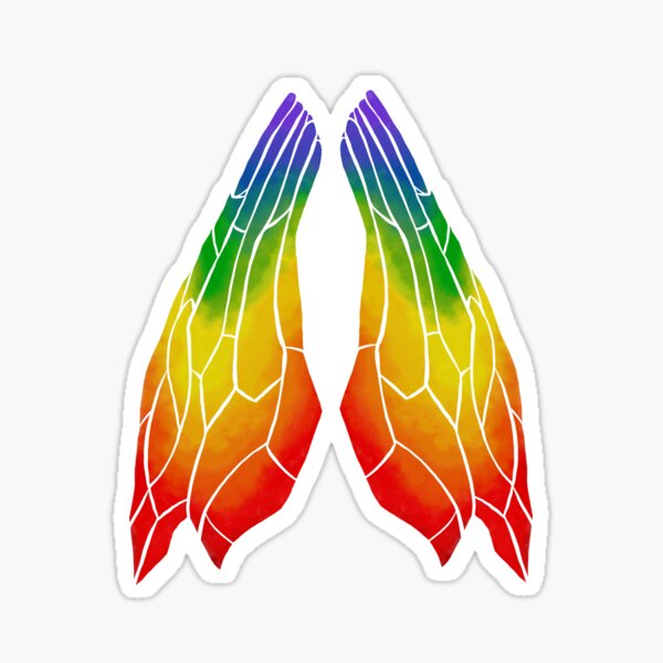 "Pride Rainbow Fairy Pixie Insect Wings" Sticker by Arbornaut | Redbubble