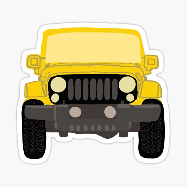 "Yellow Jeep" Sticker by Ncrocitto | Redbubble