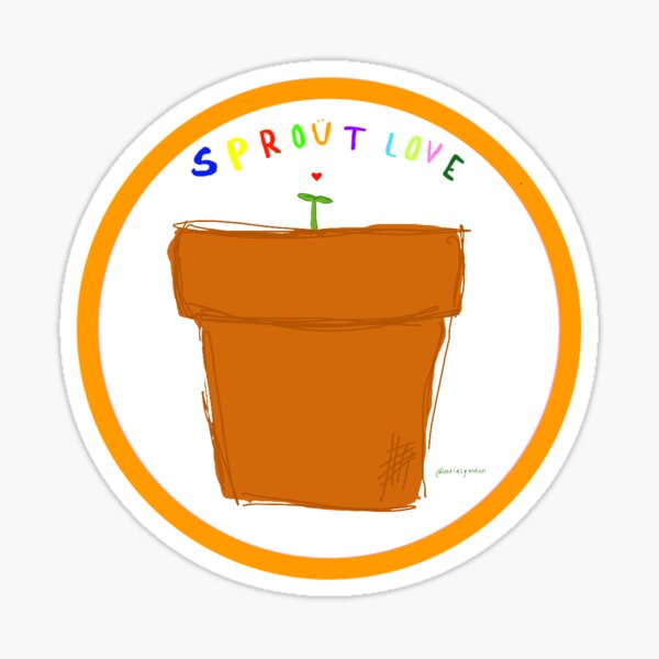 "sprout love" Sticker for Sale by papayatoast | Redbubble