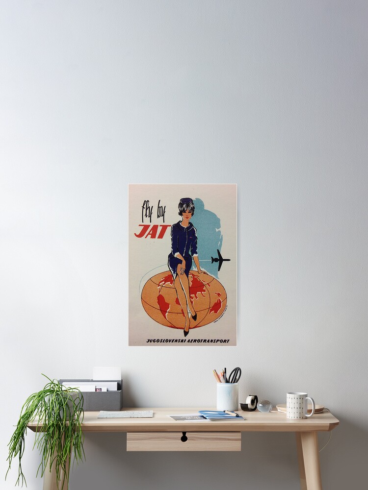 "Fly by JAT vintage travel poster" Poster by stickart-marek | Redbubble