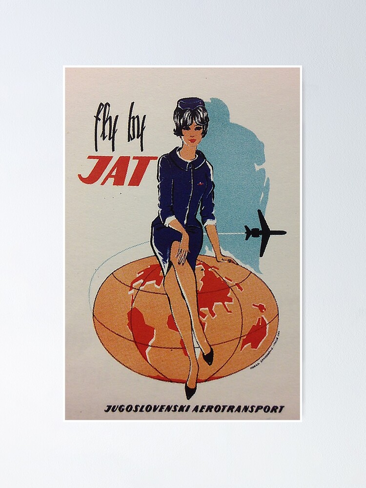 "Fly by JAT vintage travel poster" Poster by stickart-marek | Redbubble