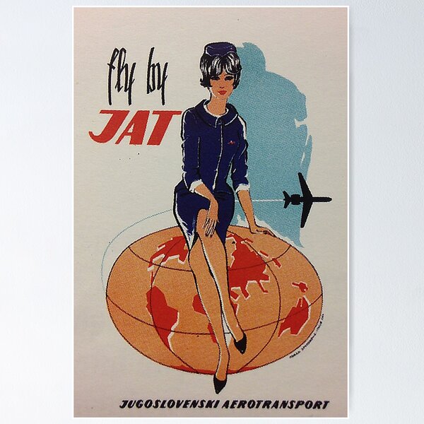 "Fly by JAT vintage travel poster" Poster by stickart-marek | Redbubble