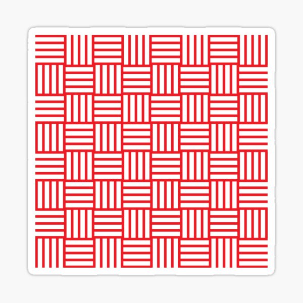 "Red White Woven Line Pattern no. 2" Sticker by NeilFeigeles | Redbubble