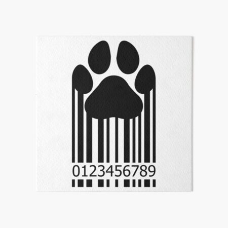 "BARCODE WITH DOG PAW PRINT." Art Board Print for Sale by mario1502 ...