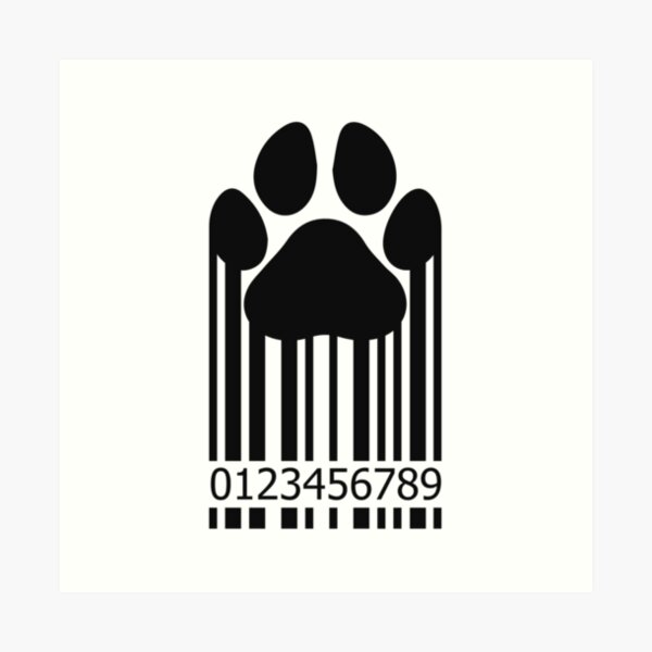 "BARCODE WITH DOG PAW PRINT." Art Print for Sale by mario1502 | Redbubble
