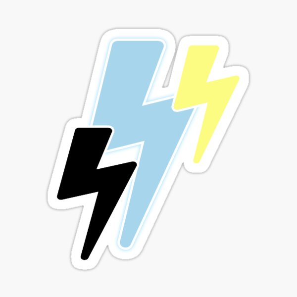 "Blue, yellow, black lighting bolts" Sticker by sammystickers13 | Redbubble