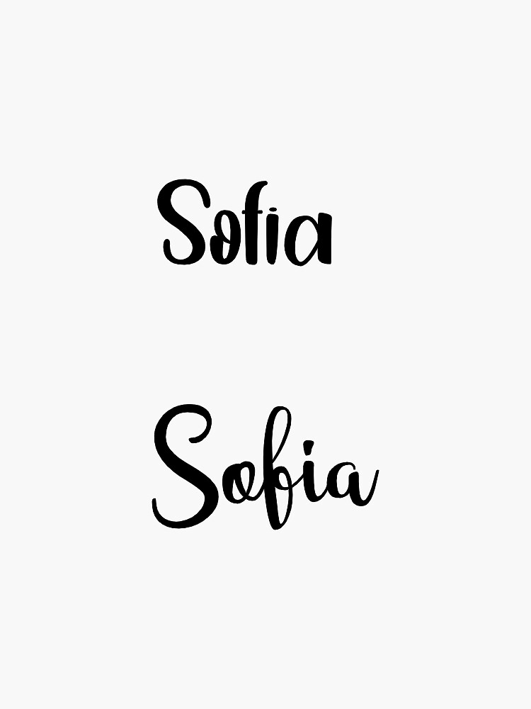 "Sofia name" Sticker for Sale by ameliazhengg | Redbubble
