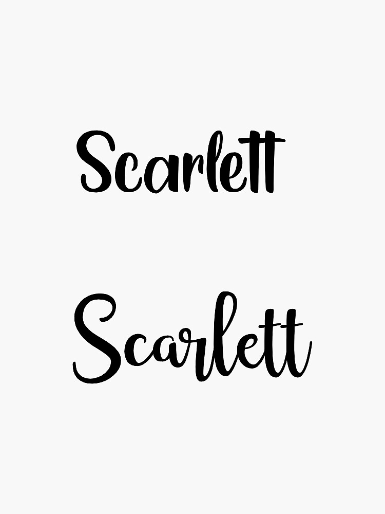 "Scarlett name" Sticker for Sale by ameliazhengg | Redbubble