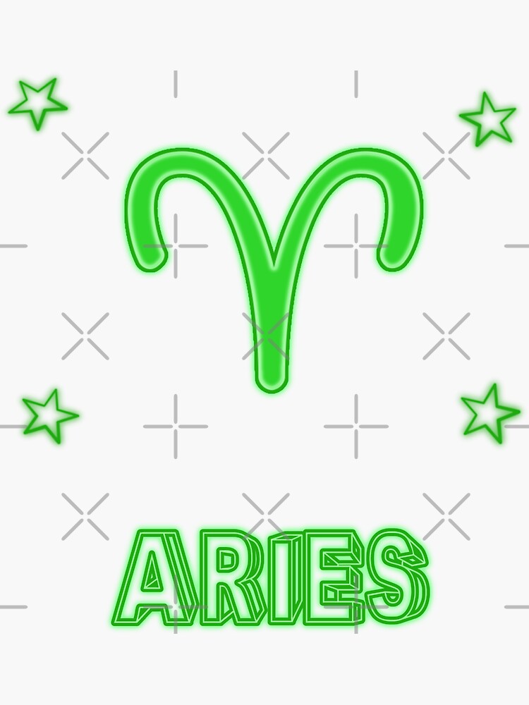 "neon green aries sticker pack" Sticker for Sale by hopecreations ...