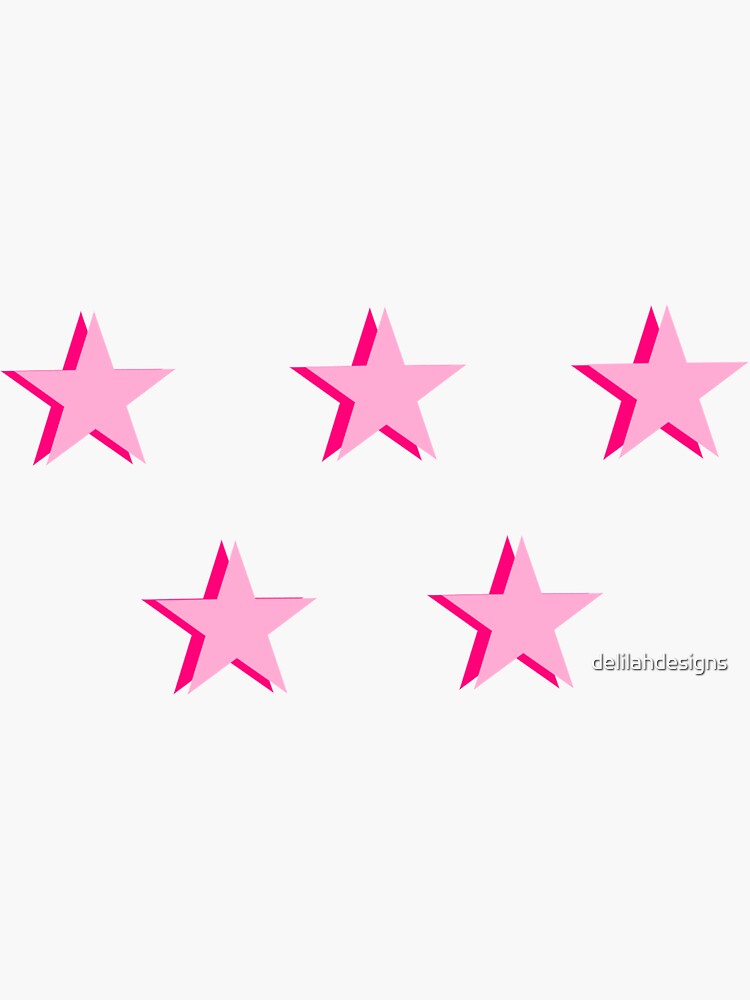 "pink star sticker pack" Sticker by delilahdesigns | Redbubble