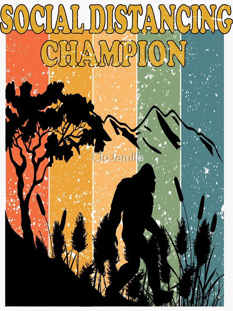 "social distancing champion vintage Sasquatch Bigfoot, cute gift idea ...