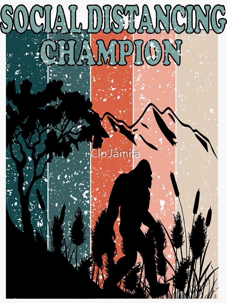 "social distancing champion vintage Sasquatch Bigfoot, cute gift idea ...