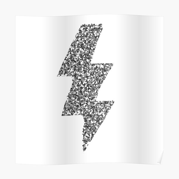 "Sparkle grey lightning bolt" Poster by ImaginativeAnna | Redbubble