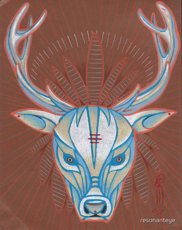 "blue elk totem spirit animal." by resonanteye | Redbubble