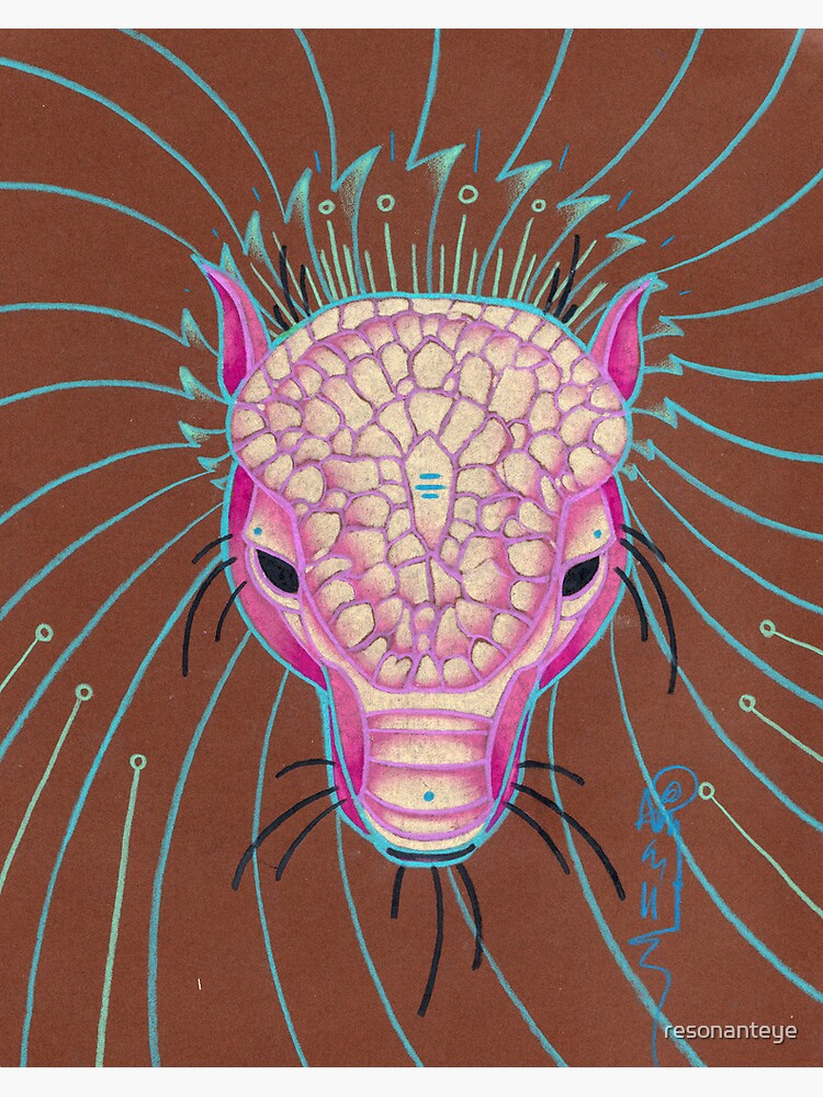 "pink pangolin totem art." Poster by resonanteye | Redbubble