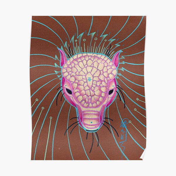 "pink pangolin totem art." Poster by resonanteye | Redbubble