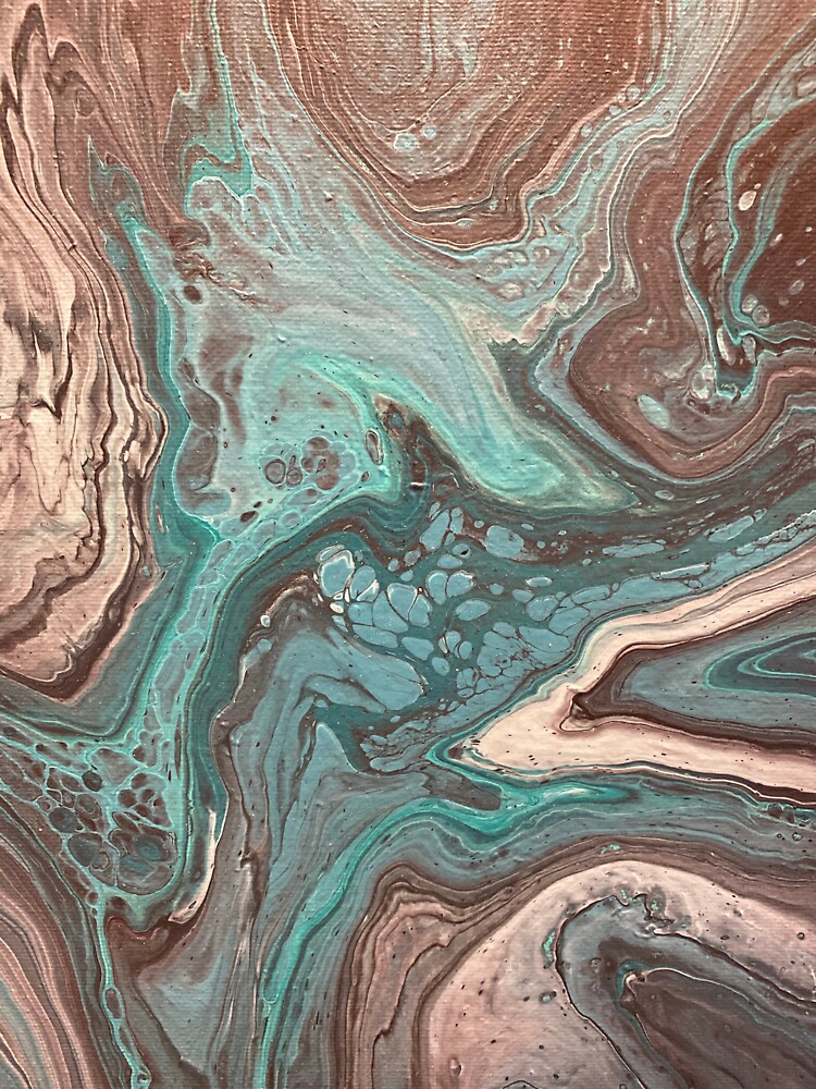 "The Teal River Acrylic Pouring Painting Art " Sticker by ...