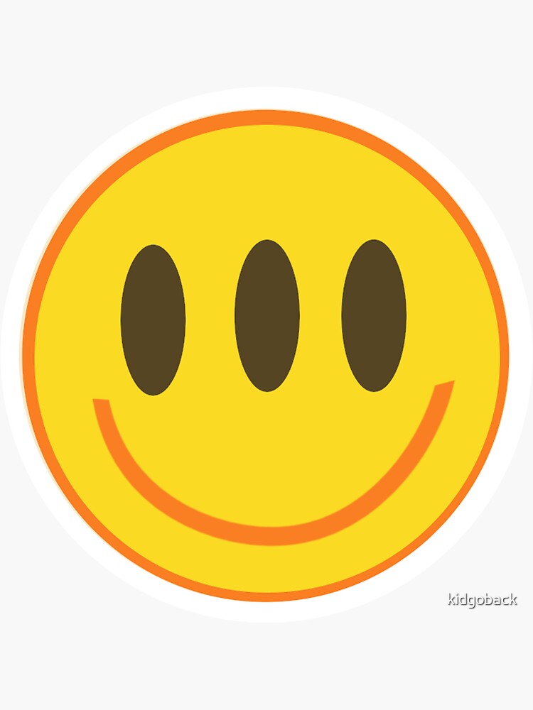 "Three Eyed Smiley Face" Sticker by kidgoback | Redbubble