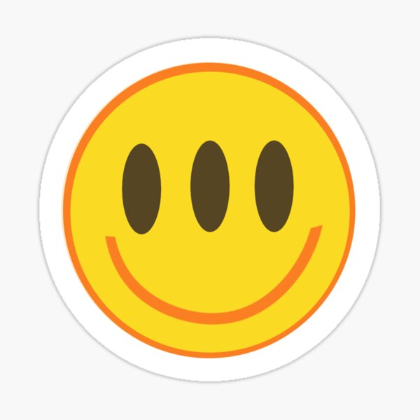 "Three Eyed Smiley Face" Sticker by kidgoback | Redbubble