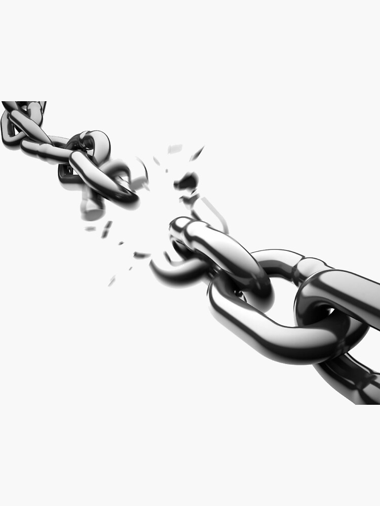 "Broken chain" Sticker by Dunaikel | Redbubble
