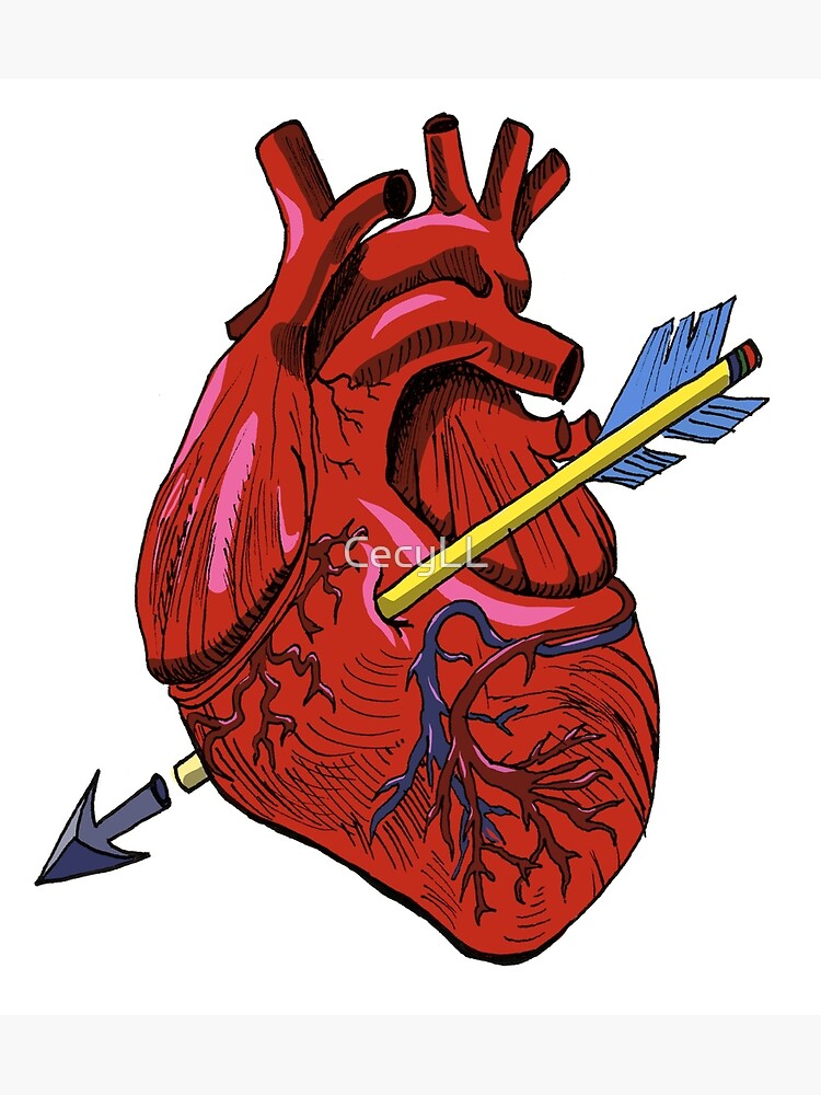 Póster «Corazón con flecha rota ilustración» de CecyLL | Redbubble