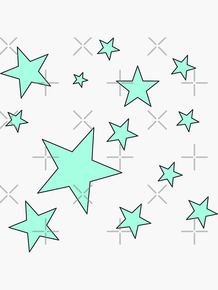 "aqua/blue star pack" Sticker by phoebebullock | Redbubble