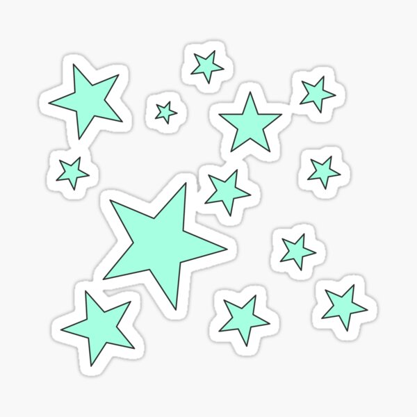 "aqua/blue star pack" Sticker by phoebebullock | Redbubble