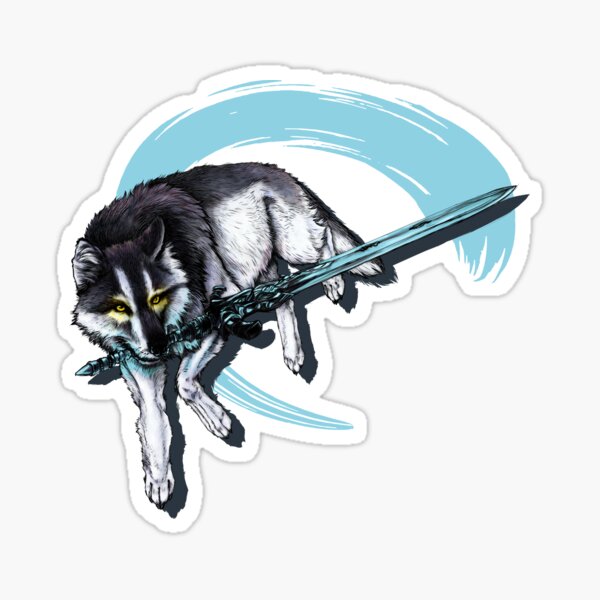 "Great Grey Wolf Sif" Sticker for Sale by August | Redbubble