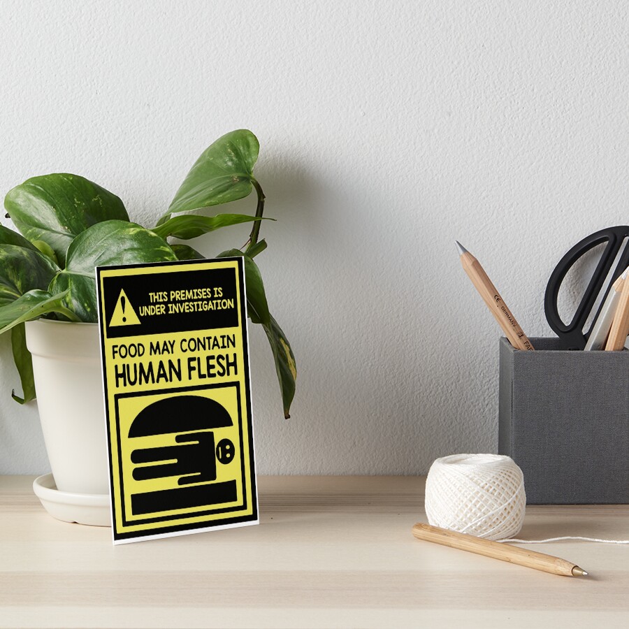 "human flesh poster | bobs burgers" Art Board Print for Sale by ...
