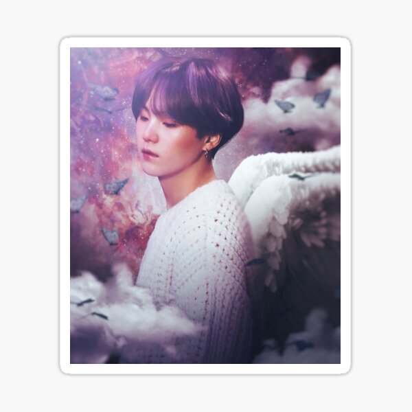"Min Yoongi Angel" Sticker by yvesdaegu | Redbubble