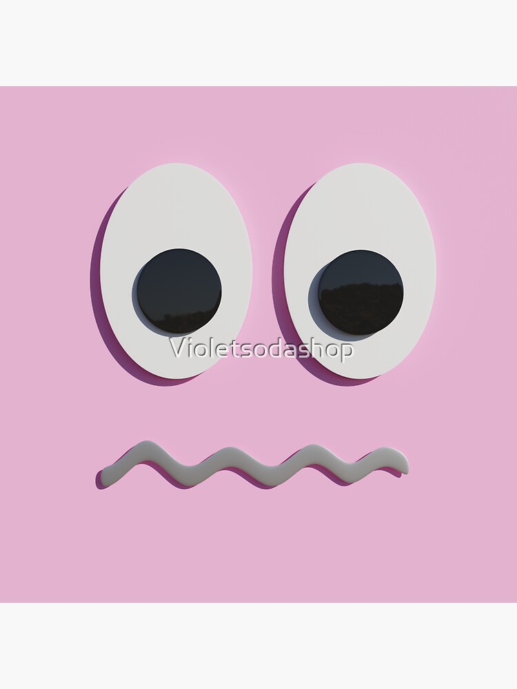 "Pink Squiggle Face the cute confused pop art character" Sticker by ...