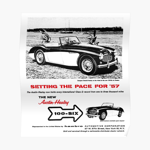 "AUSTIN HEALEY 100-SIX" Poster by ThrowbackMotors | Redbubble