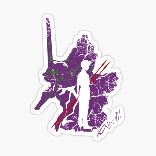 "Evangelion Unit-01" Sticker for Sale by TeeTeeProject | Redbubble