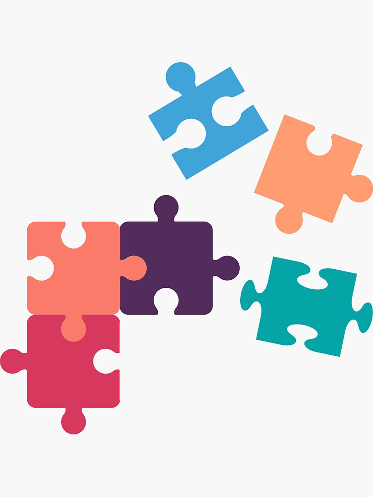 "Puzzle Pieces" Sticker for Sale by simplyken2 | Redbubble