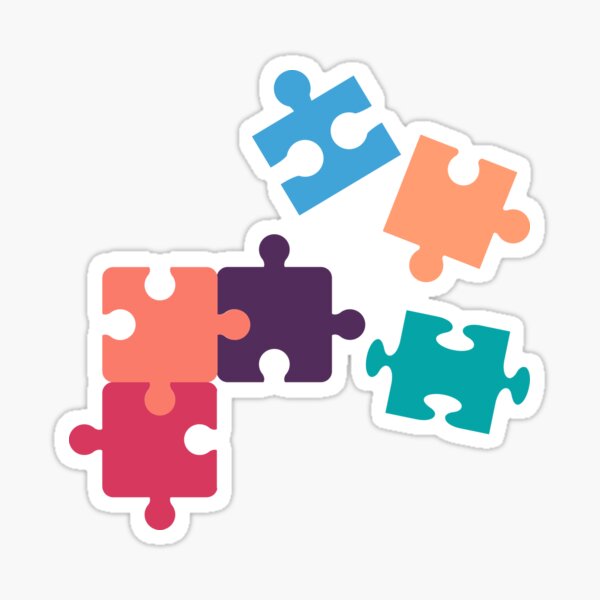 "Puzzle Pieces" Sticker for Sale by simplyken2 | Redbubble