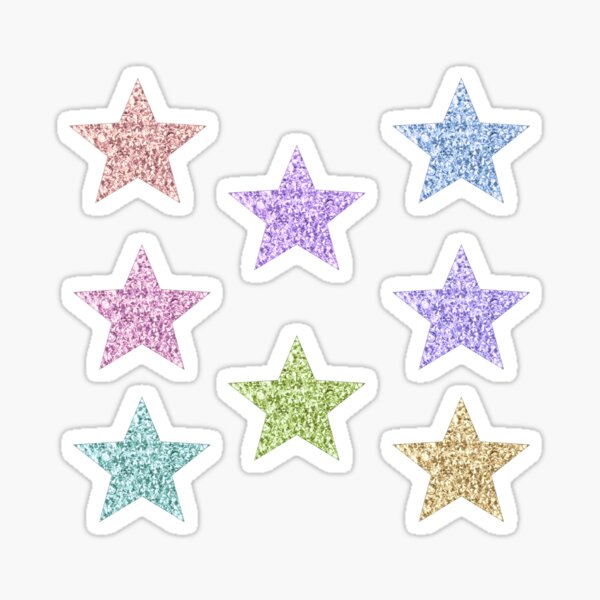 "multicolor stars sticker pack " Sticker for Sale by DesignsByLuna ...