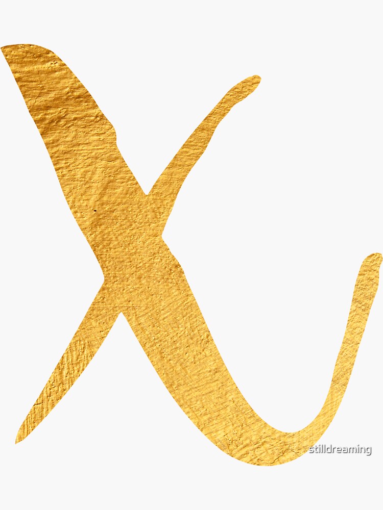 "Gold Letter X" Sticker for Sale by stilldreaming | Redbubble
