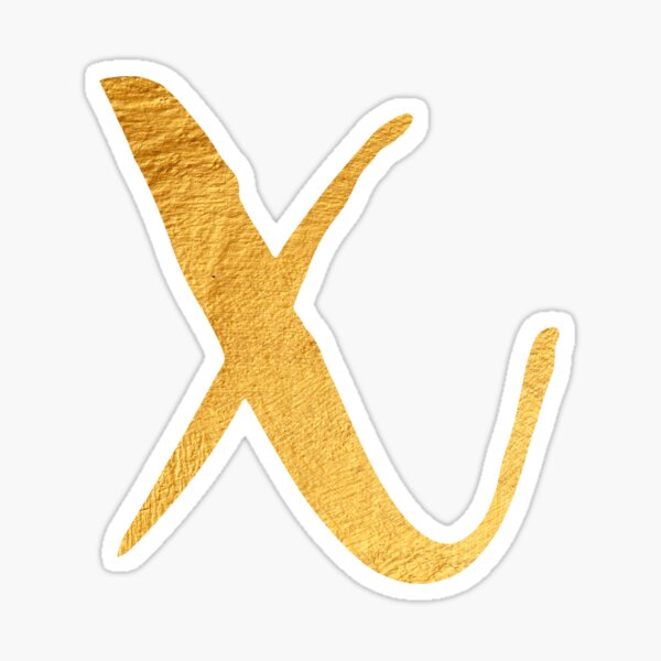 "Gold Letter X" Sticker for Sale by stilldreaming | Redbubble