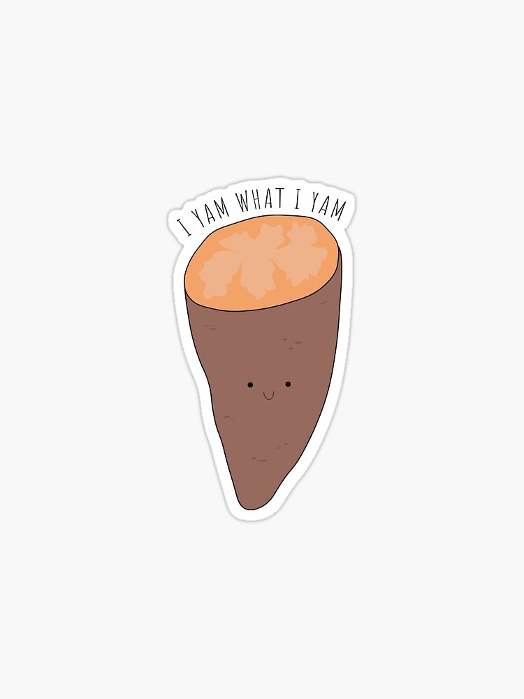 "food puns stickers, sweet potato food puns stickers, food puns, cute ...