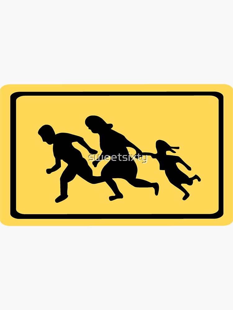 "Running Family / Running Immigrants Sign" Sticker for Sale by ...