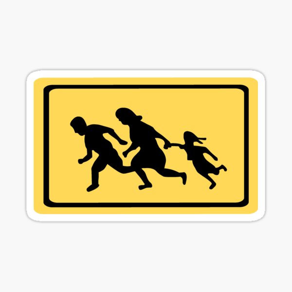 "Running Family / Running Immigrants Sign" Sticker for Sale by ...