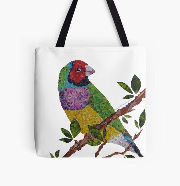 "Confetti Portrait of Gouldian Finch" Tote Bag for Sale by Chickenblue ...