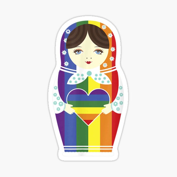"Matryoshka Rainbow Flag LGBT Pride Heart Love " Sticker by ...