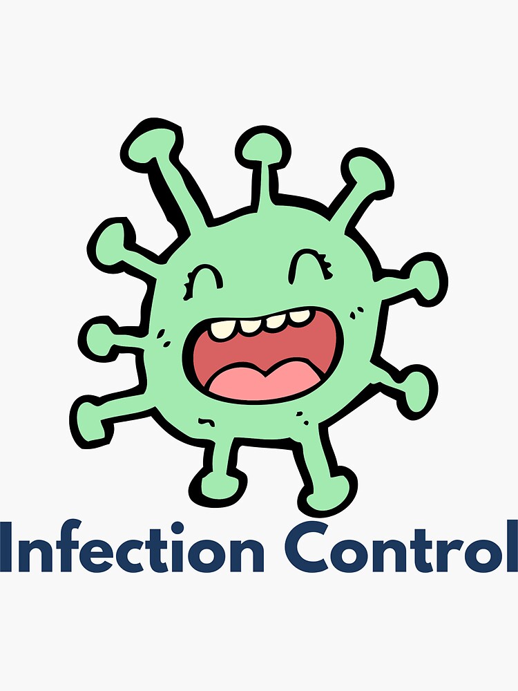 "Infection control merchandise" Sticker for Sale by NelRalp | Redbubble