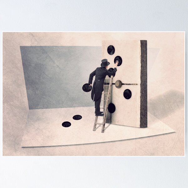 "illustration with a domino" Poster by Yann Pendaries | Redbubble