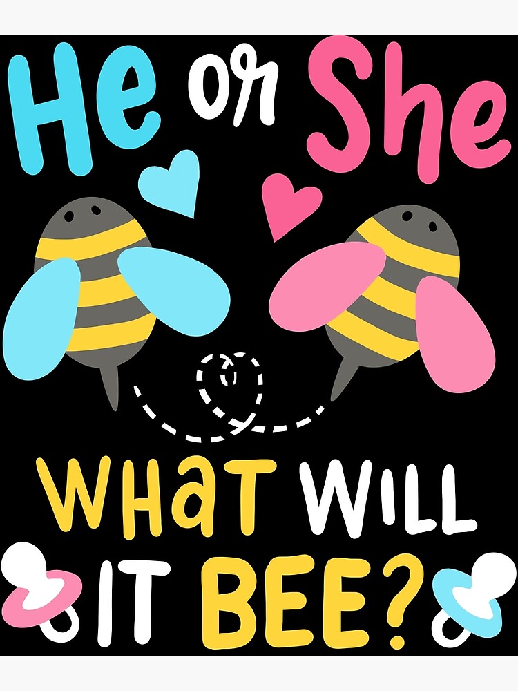 "He or She Gender Reveal Pregnancy" Poster by 4tomic | Redbubble