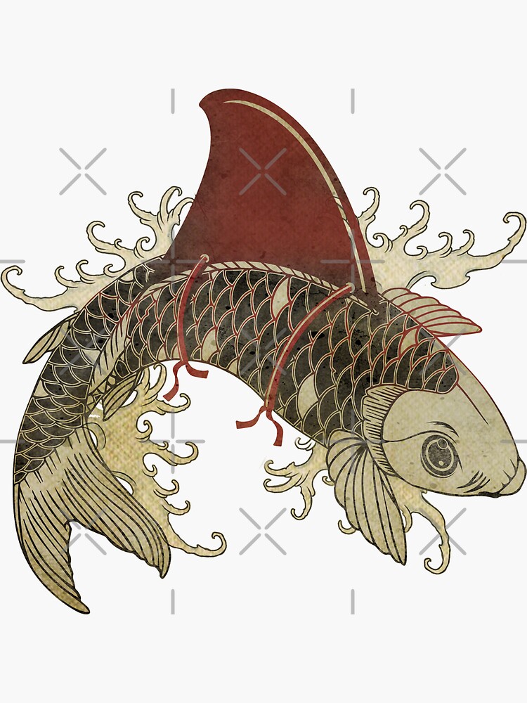 "koi shark fin 03" Sticker for Sale by vinpez | Redbubble