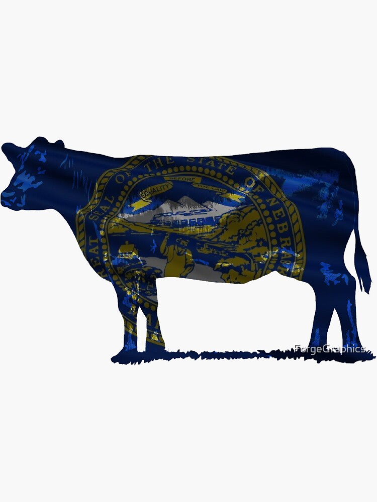 "Nebraska Cow State Flag" Sticker for Sale by ForgeGraphics | Redbubble